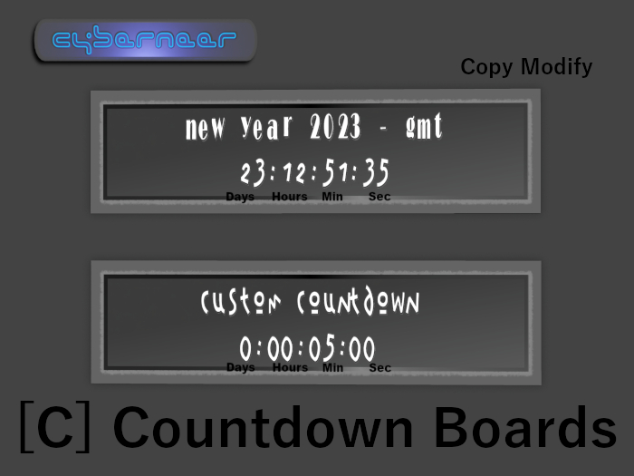 Second Life Marketplace - [CYBERNEER] Countdown Board